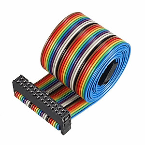 Tool parts IDC Rainbow Wire Flat Ribbon Cable 26P A-type FC/FC Connector 2.54mm Pitch 1m