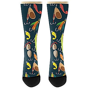 Funny Fishing Pole Humor Everyone Loves A Good Pole Dance Fishing Pun 1-Pair Novelty Crew Socks