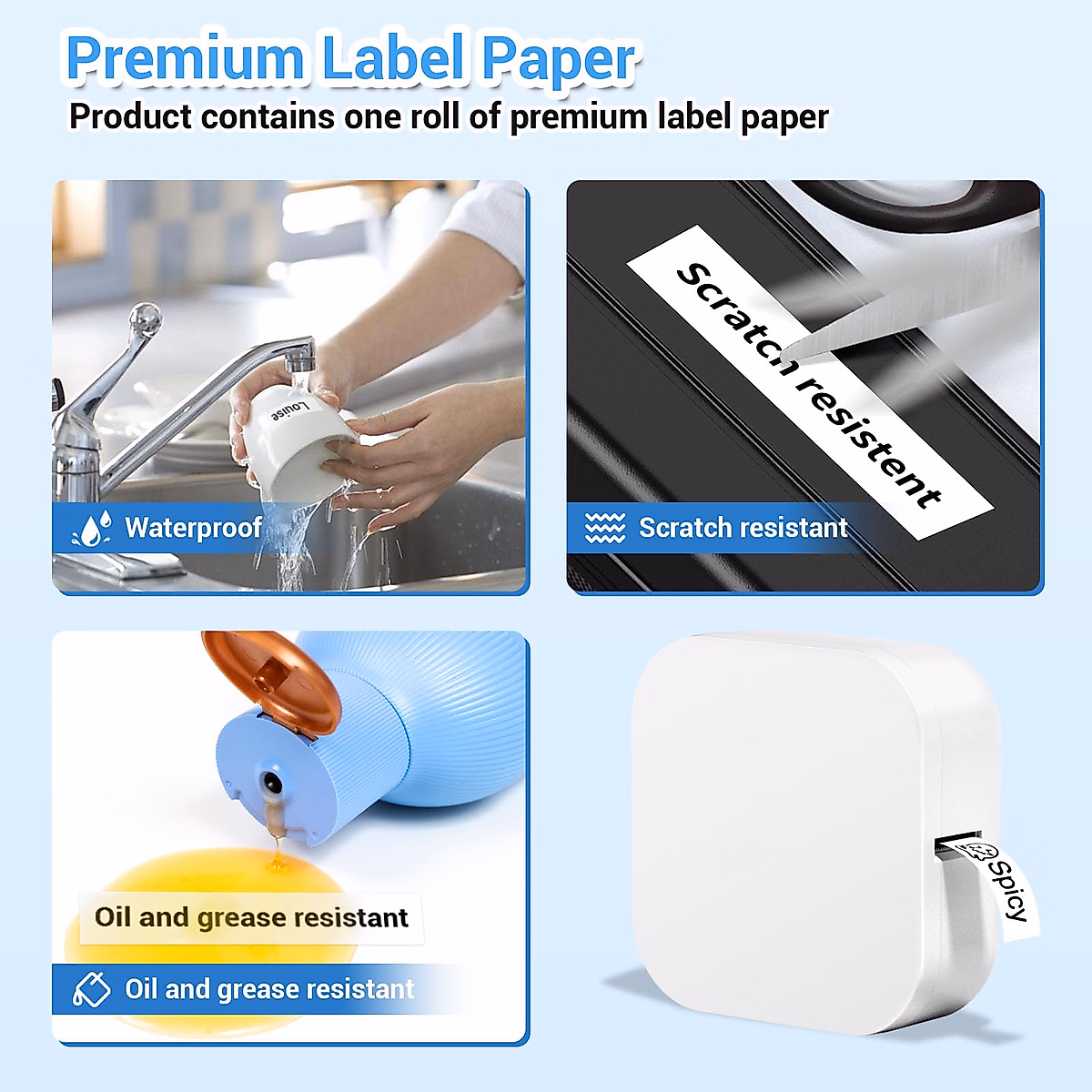 Odaro Q30 Wireless Bluetooth Mini Label Maker Portable Label Printer for iOS & Android, for Home, Office, Small Business (White)