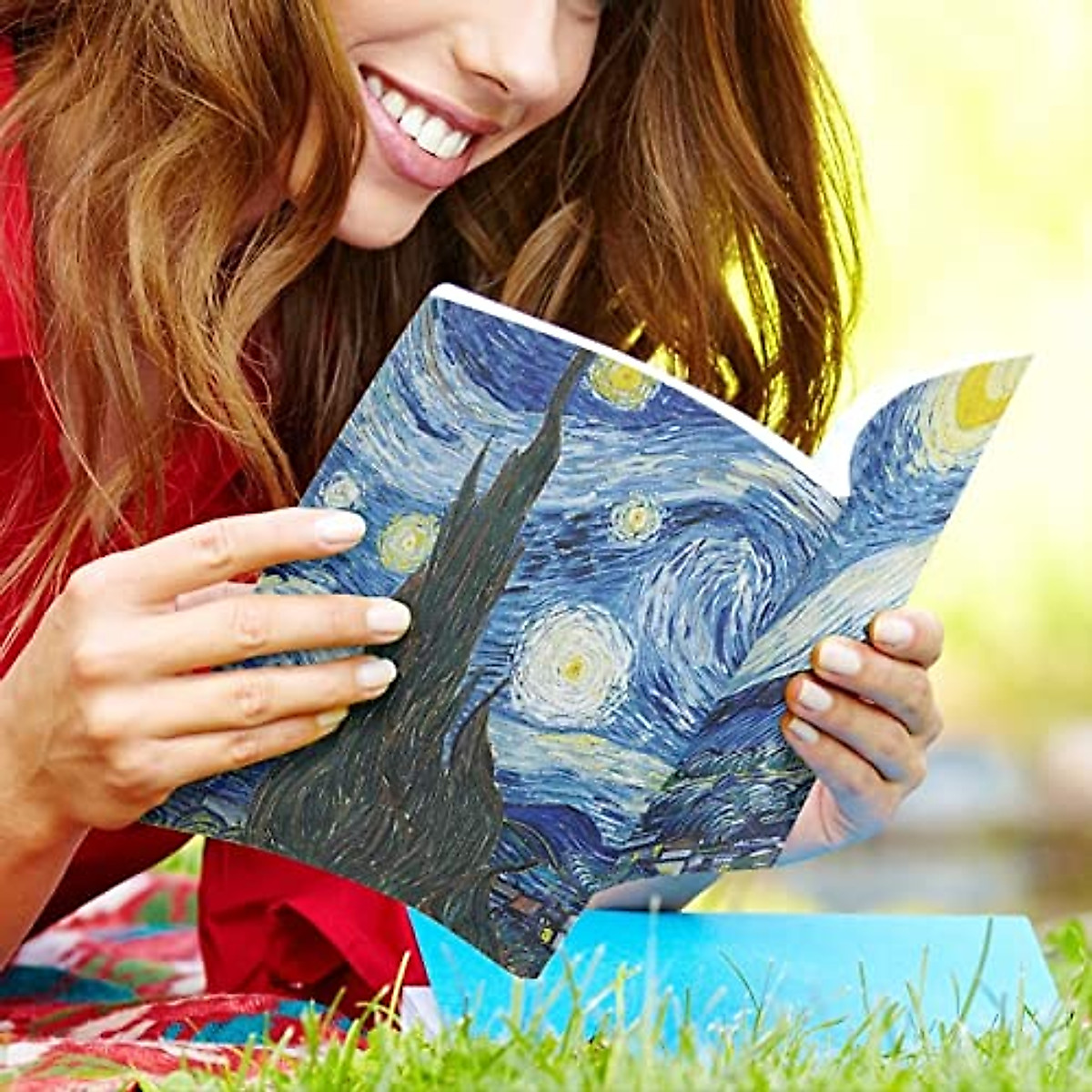 YEXIATODO Van Gogh Starry Night Book Sleeve for Textbook Kawaii Dogs Pets Anti-scratch No Glue Section Washable Reusability Polyester Book Covers Decorate Hardcover