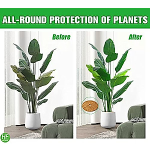 HFHOME 8pcs 17.5" Dia Coconut Fibers Tree Mulch Ring Protector Mat, 17.5 Inch Natural Coco Coir Tree Protection Mats, Tree Disc Plant Cover for Indoor Outdoor Lawn, Potted Plants