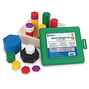 Learning Resources Metric Weight Set, Set of 58 Weights, 1g, 5g, 10g, 20g, 100g, 500g, 1000g