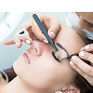 200 PCS Disposable Extension Glue Ring Lash Tattoo Nail Art Pigment Cup Heart Shape Plastic Glue Ring Holders Palette Container for Eyelash Extension Makeup Supplies