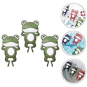 Toyvian 3Pcs Wind Up Bath Frogs for Kids Swimming Frog Clockwork Toys Floating Bathtub Toy Kids Water Bathtime Fun Green