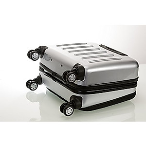 Rockland Revolution Hardside Rolling Computer Case, Silver, Carry-On 17-Inch