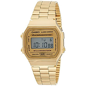 Casio Vintage Retro Gold Digital Dial Stainless Steel Unisex Watch A168WG9UR