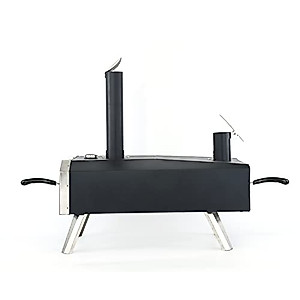 BNDHKR Outdoor Wood Fired Pizza Oven，Portable Stainless Steel Wood Pellet Pizza Oven，Backyard Pizza Grill with 12 Inch Pizza Stone