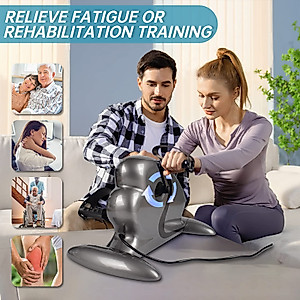 The DQGM Electric Mini Exercise Bike Motorized Pedal Exerciser is a low-impact, resistance-free fitness and rehabilitation device. This under-desk bicycle pedal exerciser is your ideal fitness compani