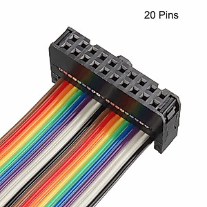 Tool parts IDC Rainbow Wire Flat Ribbon Cable 20P A-type FC/FC Connector 2.54mm Pitch 1m