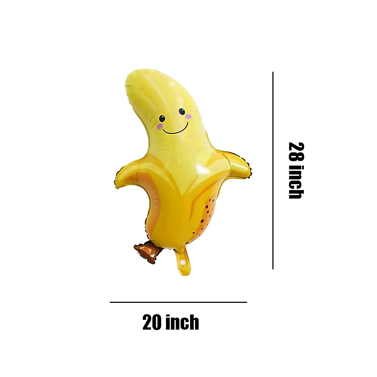 HORUIUS Banana Balloons Fruit Banana Foil Mylar Balloons for Baby Shower Banana Themed Party Birthday Decoration Supplies 28 inch 5PCS
