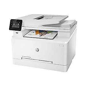 HP Color Laserjet Pro M283cdw Wireless All-in-One Laser Printer, Print Scan Copy Fax, Auto 2-Sided Printing, Remote Mobile Print, 22ppm, 260-Sheet, 256MB, White - Bundle with JAWFOAL Printer Cable