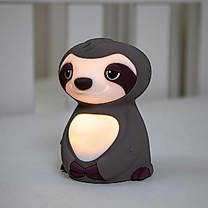 Nuby Sloth Baby Silicone Nightlight, Rechargeable, Color Changing Touch Night Light for Kids Bedside