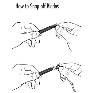 FantastiCAR 2-Pack Snap-Off Retractable Utility Knife, with Brass Dial Wheel Manual-Lock for Precision Trimming Cutting Jobs (60 Degree and 30 Degree Blade)