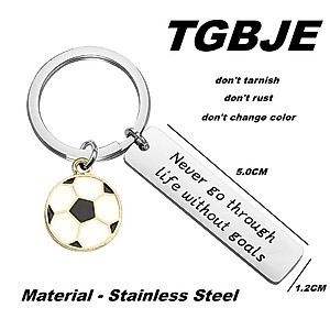 TGBJE Soccer Gift Never Go Through Life Without Goals Keychain Soccer Team Gift Soccer Mom Gift Soccer Player Gift (goals kc)