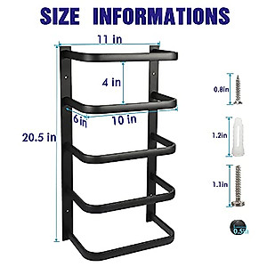 Kalekey Bathroom Wall Towel Rack, Bath Towel Holder Rack Towel Shelf Wall Towel Storage Mounted Towel Rack Holder for Bathroom Black