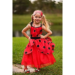 ReliParty Ladybug Dress for Girls with Mask and Bag Costume for Kids Dress Up Costume Birthday Halloween Christmas,10-12/150