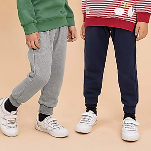 Toddler Baby Boys Girls Sweeatpants Cotton Pure Color Bear Active Jogger Pants with Drawstring 1-6T (2-3T, Dark Grey+Army Green)