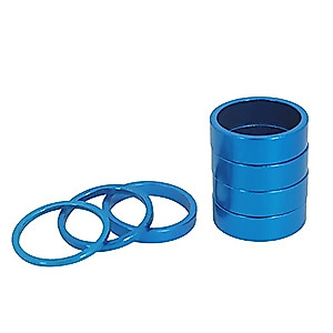 PLATT Bike Headset Spacer Aluminium Alloy Bicycle Stem Headset Spacers Fit 1 1/8-Inch Stem for MTB BMX Road Bikes 2/3/5/10mm(Blue 7PCS)