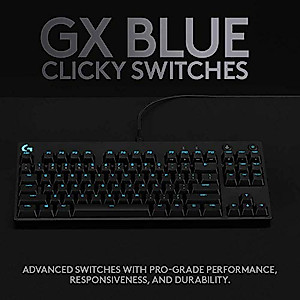 Logitech G Pro Mechanical Gaming Keyboard Qwertz, Ultraportable Design Without Numeric Keypad, Removable Micro USB Cable, Backlit Keys, Black