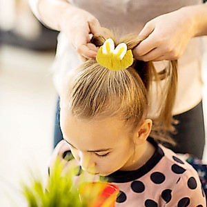 Easter Eggs Easter Basket Stuffers For Toddler Girls Filled 4 Pack Eggs with Cute Rabbit Hair Clips and Hair Ties Inside Colorful Plastic Prefilled Easter Eggs with Toys Inside For Kids Easter Gifts