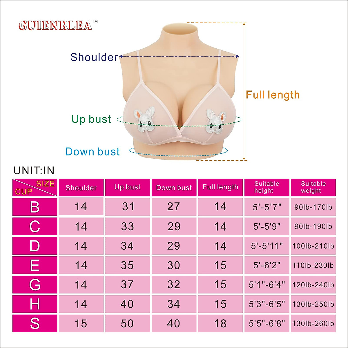 GUIENRLEA Fake boobs False breasts Breast plates Silicone breasts B-S cup For Cosplay Drag Queen Crossdressers