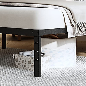 Hafenpo 14 Inch Queen Bed Frame - Durable Platform Bed Frame Non-Slip Metal Bed Frame No Box Spring Needed Heavy Duty California King Size Bed Frame Easy Assembly Strong Bearing Capacity