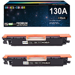 2-Pack Compatible HP 130A Black Toner Cartridges Works with HP Color Laserjet Pro MFP M177fw,M176n Printer Ink