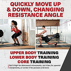 Lifeline Train Station with Two Easy-to-Attach Door Straps for Constant Tension to Build Muscles Pink, 30lb (13.60 kg)