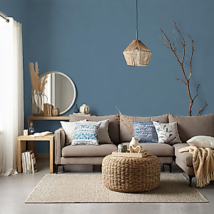 Nukofal Blue Wallpaper Peel and Stick Wallpaper Blue Contact Paper 17.7inch x 118.1inch Blue Waterproof Wallpaper Solid Self Adhesive Removable Wallpaper for Cabinet Kitchen Shelf Liner Vinyl Roll