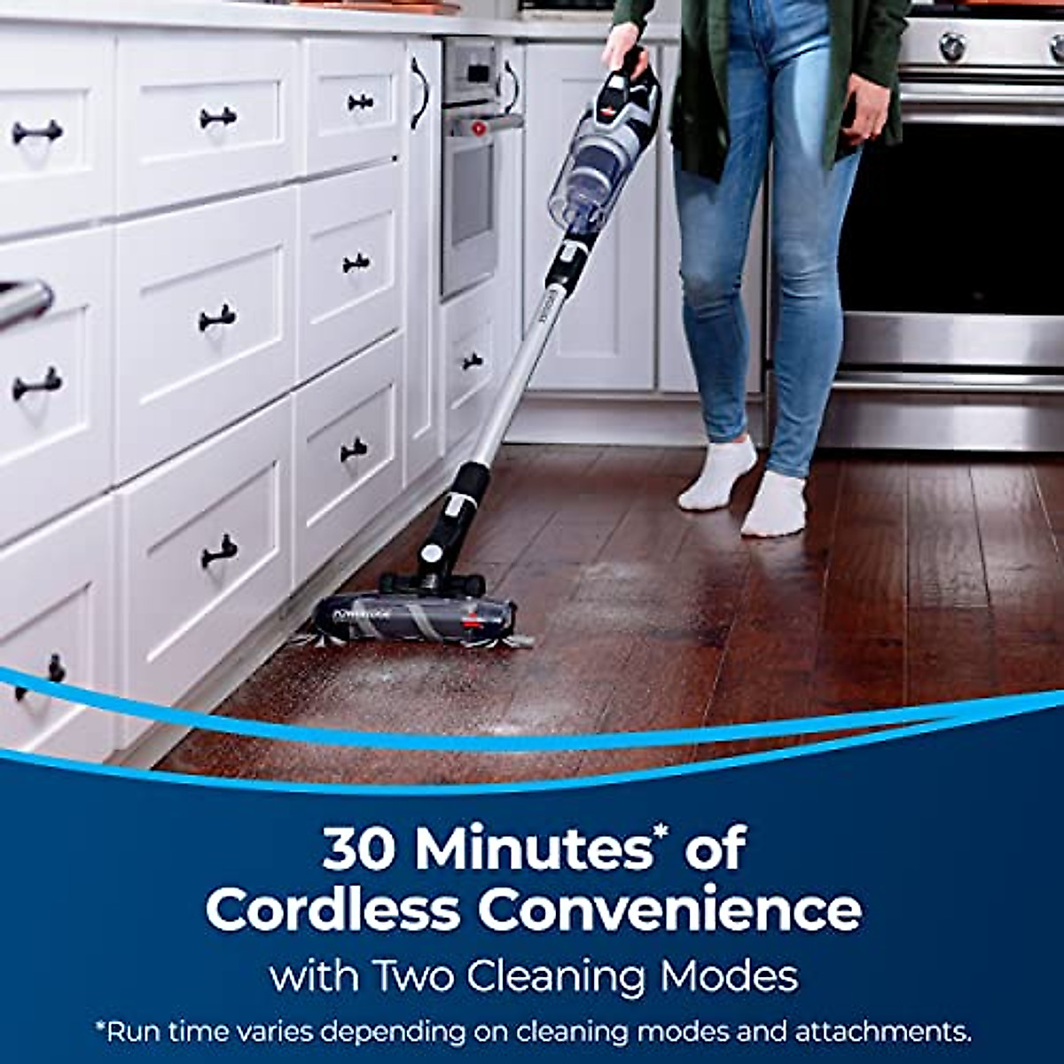 BISSELL PowerEdge Cordless Stick Vacuum for Hard Surfaces, 2900A, Black/Silver