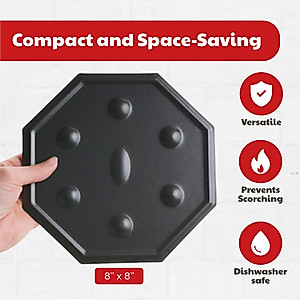 SimmerMat Heat Diffuser - Flame Diffuser Stove Cover Ring - Fire Diffuser for Any Type of Electric or Gas Stove - Dishwasher Safe Stove Top Cover - Steel Plates for Simmering and Slow Cooking - 2 Pack