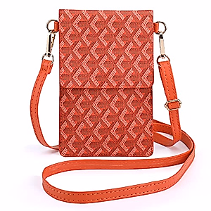 seOSTO Cell Phone Purse, Lightweight Small Wallet Purses and Handbags with 2 Shoulder Strap for Women (orange)