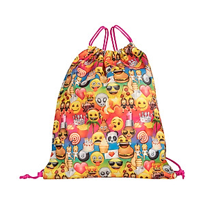 Emoji Yellow 16" inch Backpack Back to School Essentials Set for Girls