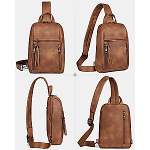 FADEON Sling Bag for Women Crossbody Purse Sling Bags, Designer Sling Purses Medium Travel Multi-Pocket Sling Backpack