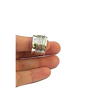 Wide Silver Ring, 7 Spinner Silver Ring, Wide Band Sterling Silver Ring, Band Ring, Thick Silver Ring, Womens Silver Ring, Men's Silver Ring Statement Jewelry Gift