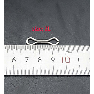 HTHYLURE Fishing Sinker Eyes Eyelets Figure 8 Snap 100pcs/set for Lead Weights Molds Tackle Accessories Long Sinker Eyes-Eyelets Stainless Steel DIY Fishing Lures Eyelets Loops Eyelets Swivels Clip