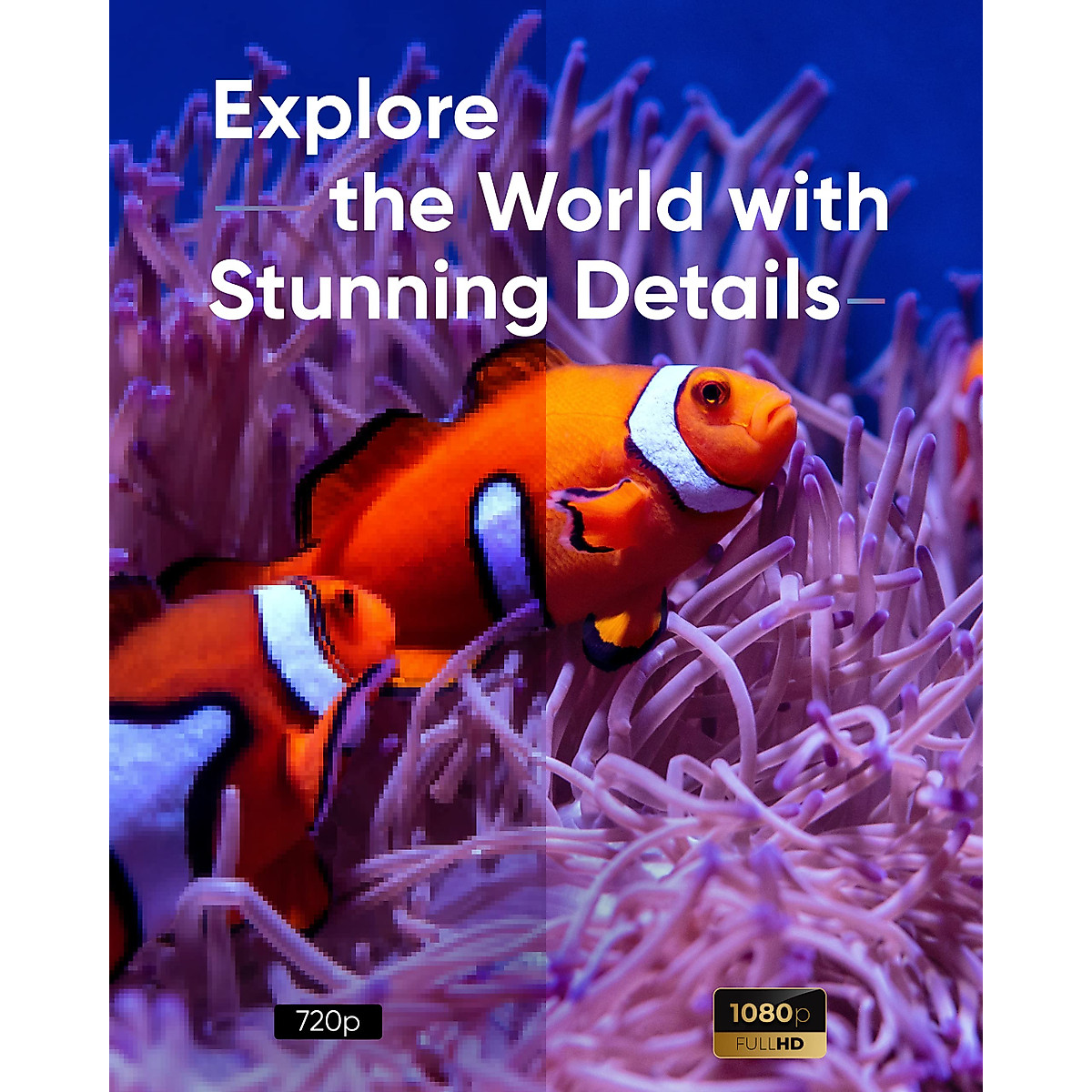 NOMVDIC X300 Smart Portable Projector,16W Harman Kardon Speakers, 1080P FHD Video Projector, 300 ANSI Outdoor Movie Projector, Wireless WiFi & BT, 110" Big Screen, Battery Built-in 6H Music/ 3H Video