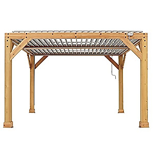 Yardistry 10 x 12 Meridian Wood Room with Louvered Roof
