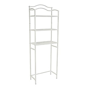 Household Essentials 3-Tier Metal Over the Toilet Bathroom Storage Shelf, White