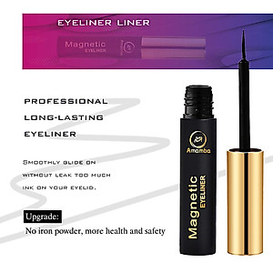 Amamba Magnetic Eyeliner, Waterproof and Smudge Resistant Magnetic liner,No iron powder and Natural Look【2pcs】