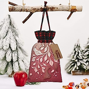 Yioniii a mandala pattern on purple velvet background pattern Christmas Gift Bags Santa Sack with Drawstring, String Backpacks for Gifts Treat and Candy，Purple,S