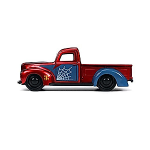 Jada Toys Marvel 1:32 1941 Ford Pickup Die-cast Car & 1.65" Proto-Suit Spider-Man Die-cast Figure, Toys for Kids Ages 8+