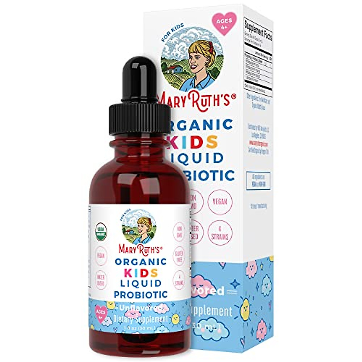 Kids Probiotic Drops & Kids Elderberry Drops by MaryRuth’s | USDA Organic Liquid Oral Probiotics for Digestive Health for Kids Ages 4+ | Gut Health, Immune Support, Overall Health for Ages 4+