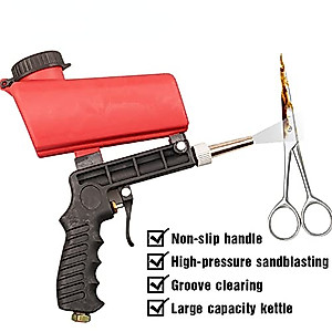 90psi Portable Gravity Sandblasting Gun Aluminium Pneumatic Sandblaster Spray Gun Sand Removal Blasting Power Machine