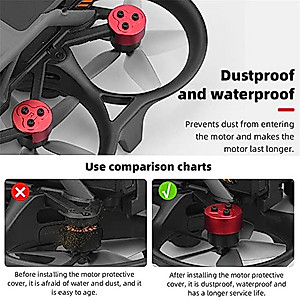 Aluminum Alloy Motor Cover for DJI Avata Drone Engine Protector Cap Dustproof Moisture-Proof Protective Cap RC Quadcopters Drones Accessories EWB 9637 (Black)