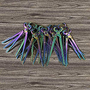 Rekhi 12'' Farrier Hoof Nippers Rainbow Plasma Coated Pre-Loaded Spring Horseshoeing Trimmer Farrier Trimmers Tools Dropped Forged Chrome Vanadium Steel, 12 inches