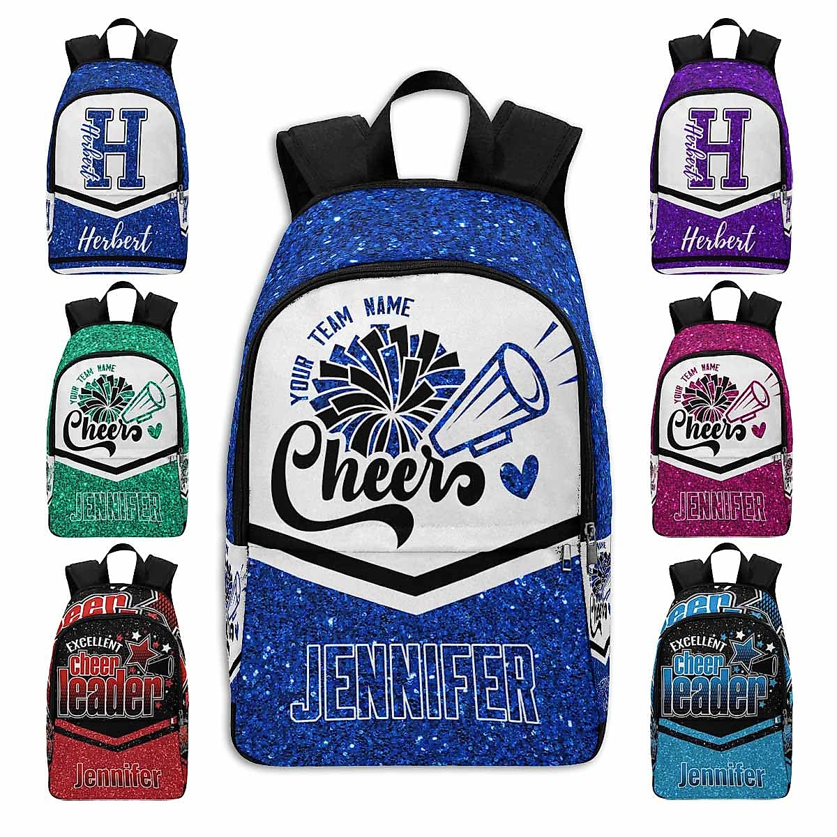 MyPupSocks Custom Cheerleader Bookbag Men Women Back Packs School Girls Personalized Backpack Girl Boy Cheerleader Backpack Book Bags Teenage Girls