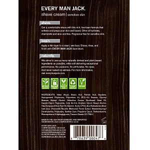 Every Man Jack Shave Cream Sensitive Skin Fragrance-free, 6.7 Oz