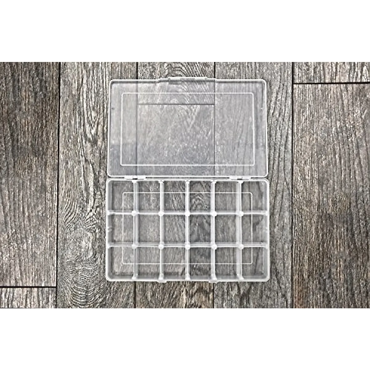 SE Large Plastic Translucent Storage Container with 18 Adjustable Sections - 87064DB