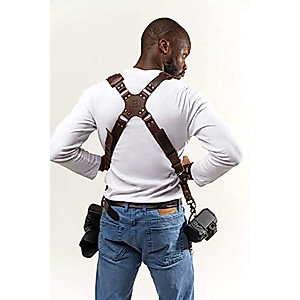 Camera Accessories Dual Harness Two Cameras - Shoulder Leather Strap - Multi Gear Double Camera Accessories DSLR/SLR ProInStyle strap by Coiro